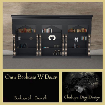 Second Life Marketplace - Oasis Bookcase W Decor